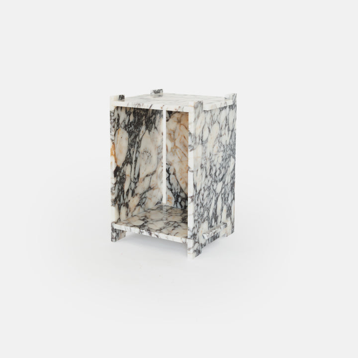Assembly Side table, Viola Calacatta – Matias Moellenbach